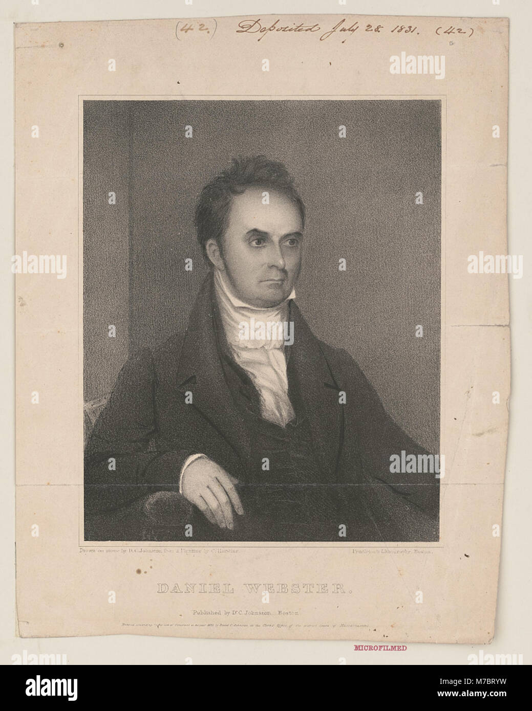 A portrait of Daniel Webster, a prominent 19th-century American ...