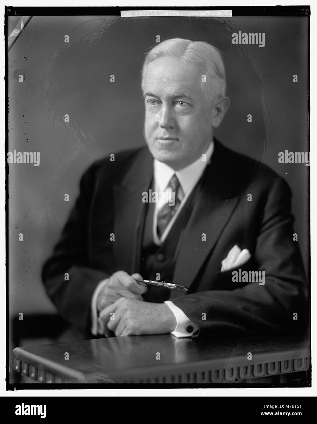 A portrait of John W. Davis, an American politician and diplomat, known for his role as the ...