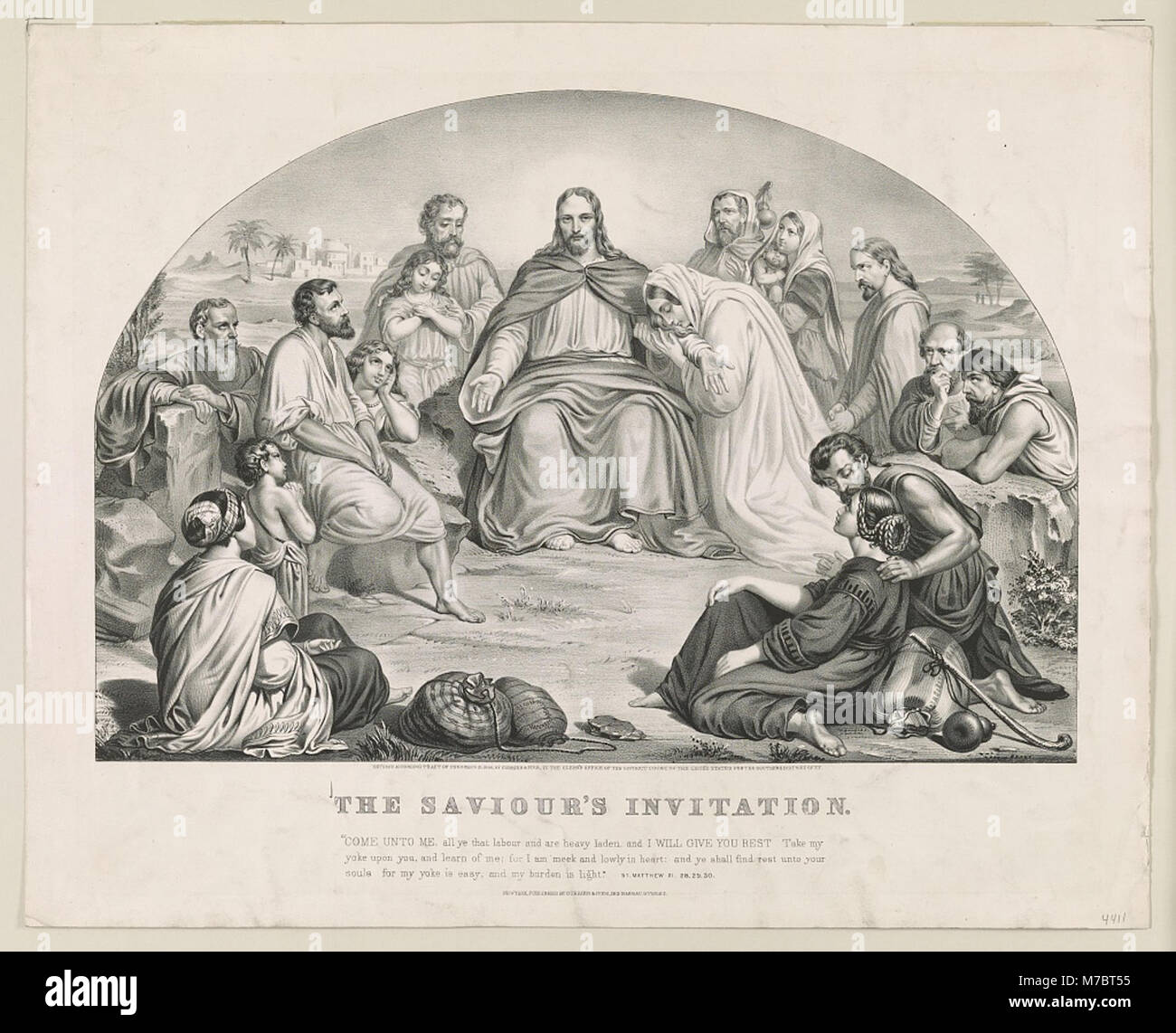 This image depicts a religious scene inspired by Christian teachings ...