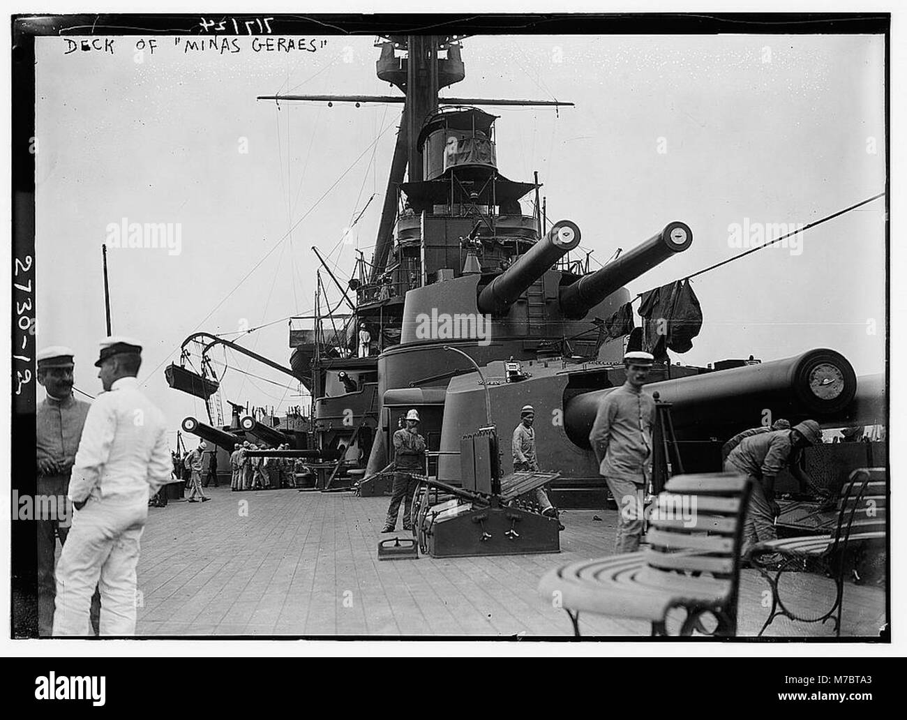 The deck of the Brazilian Navy ship 'Minas Geraes,' showcasing the ...