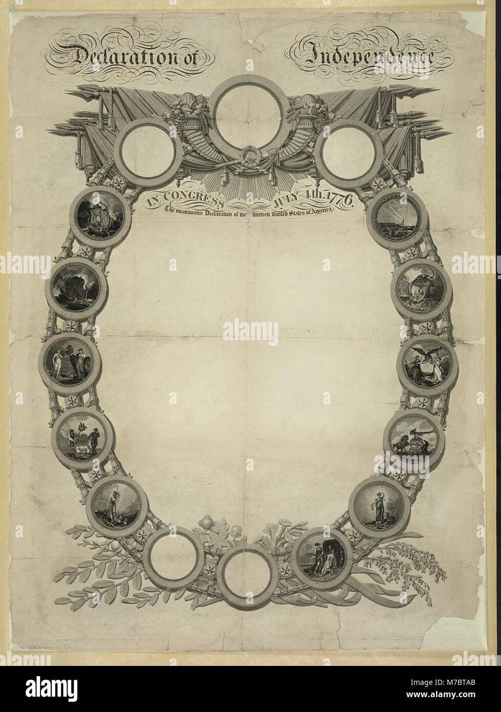 A photograph of the Declaration of Independence, one of the most ...