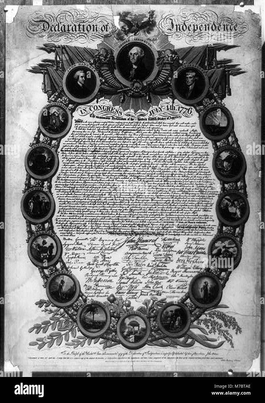 An image of the Declaration of Independence, the founding American ...