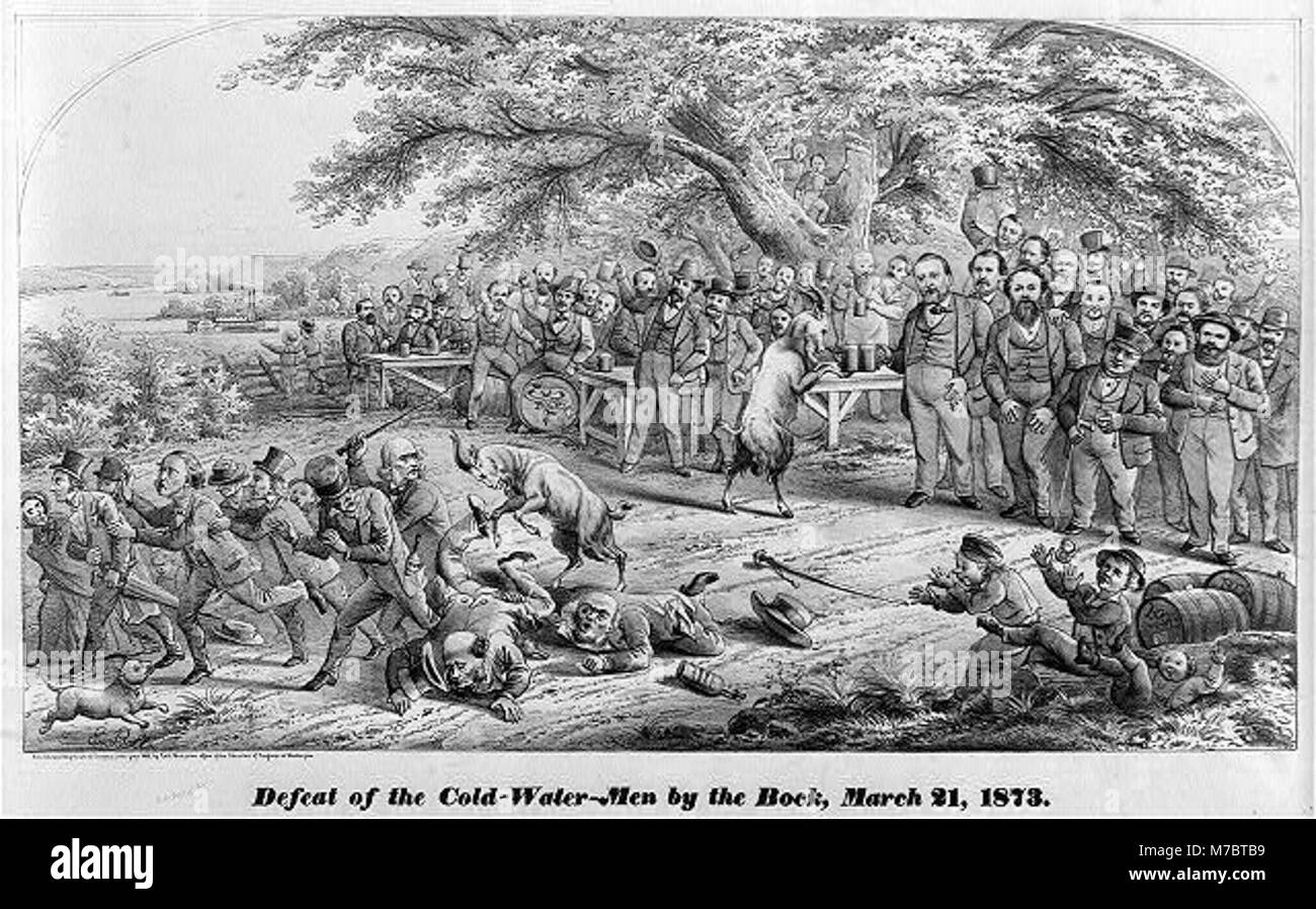 A historical illustration by E. Bott depicting the defeat of the 'cold ...