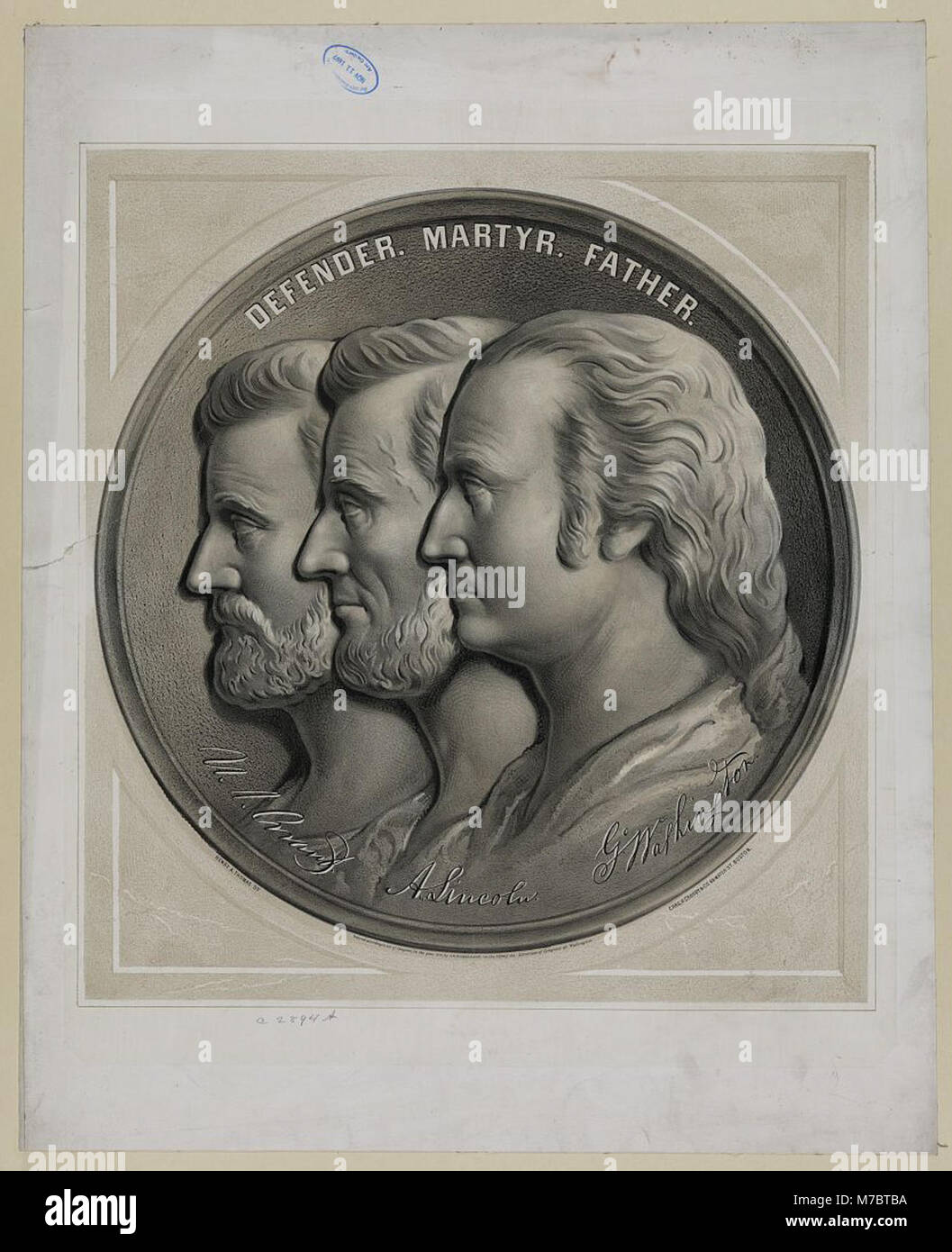 This artwork portrays three significant American historical figures ...