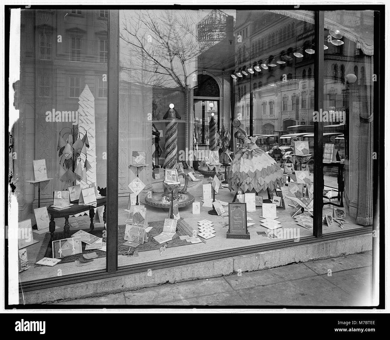 A department store display featuring handkerchiefs, showcasing a ...