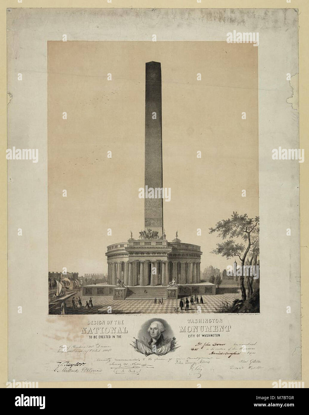 This lithograph depicts the original design for the Washington National ...
