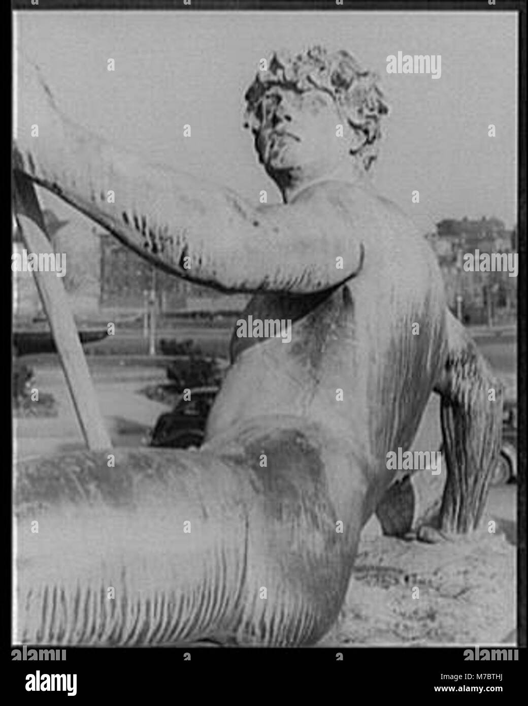 A close-up of the George Washington fountain located at the head of the ...