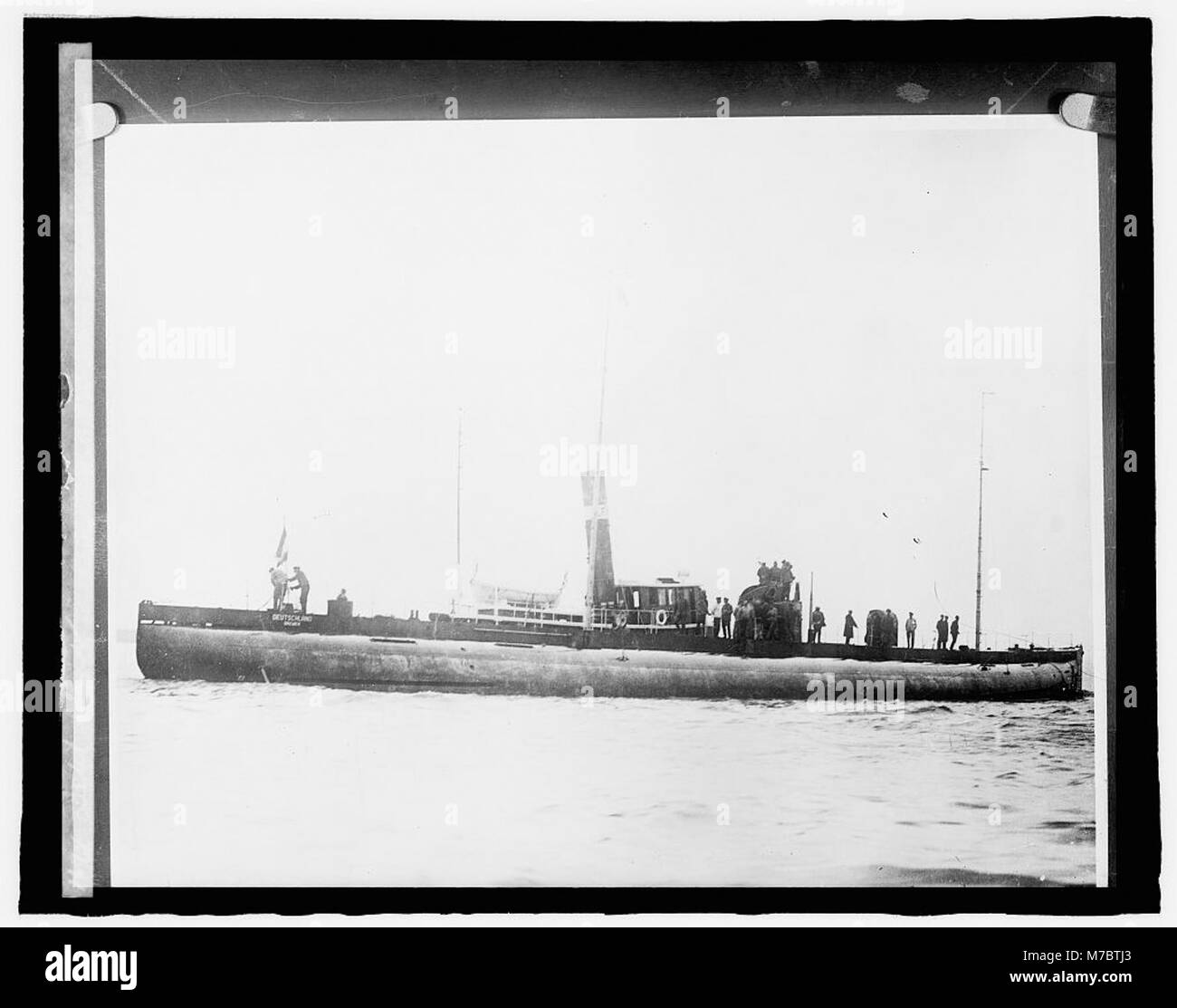 A photograph of the German merchant submarine 'Deutschland', known for ...