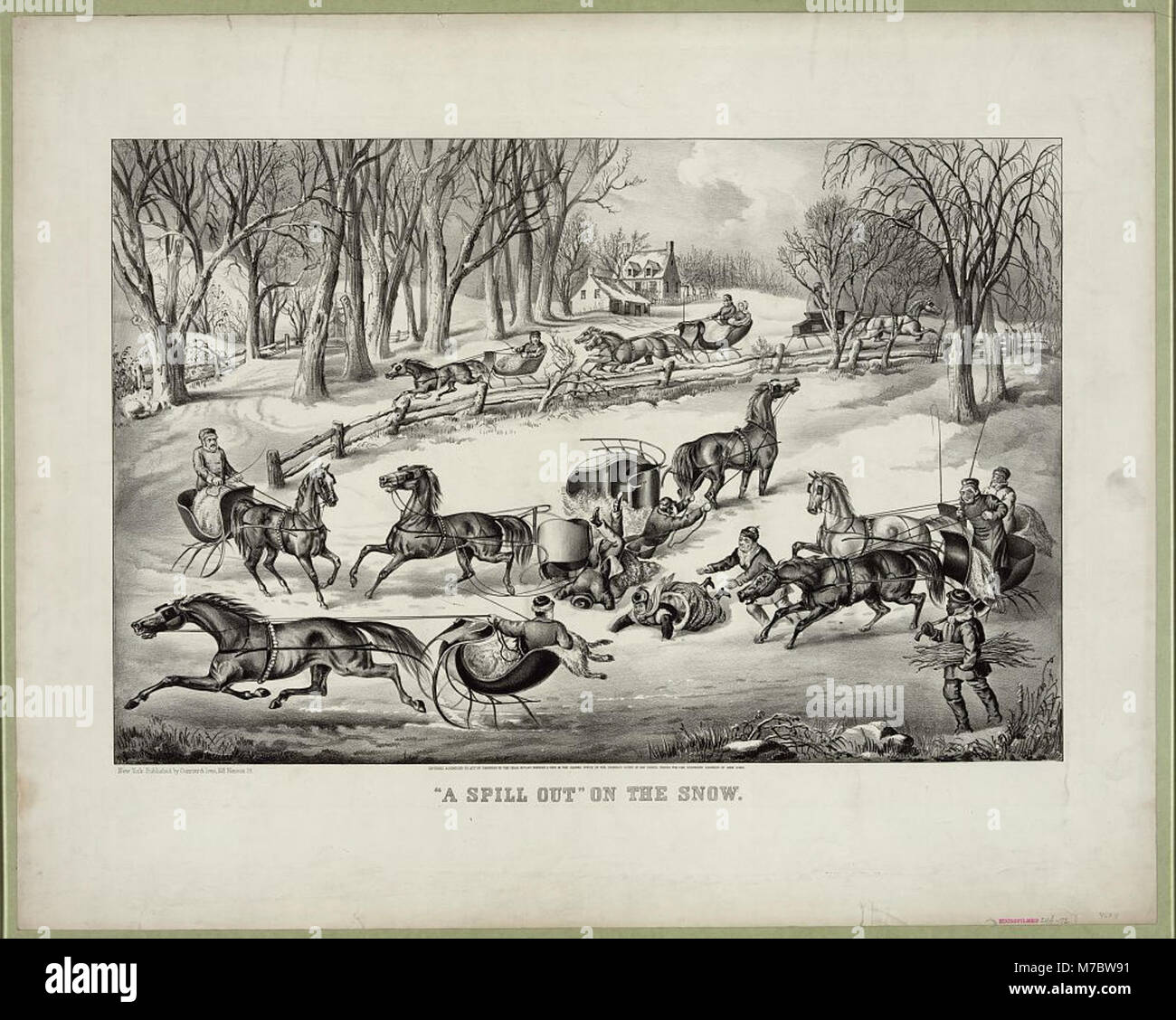 An image of a snow-covered scene depicting a 'spill out' where objects ...