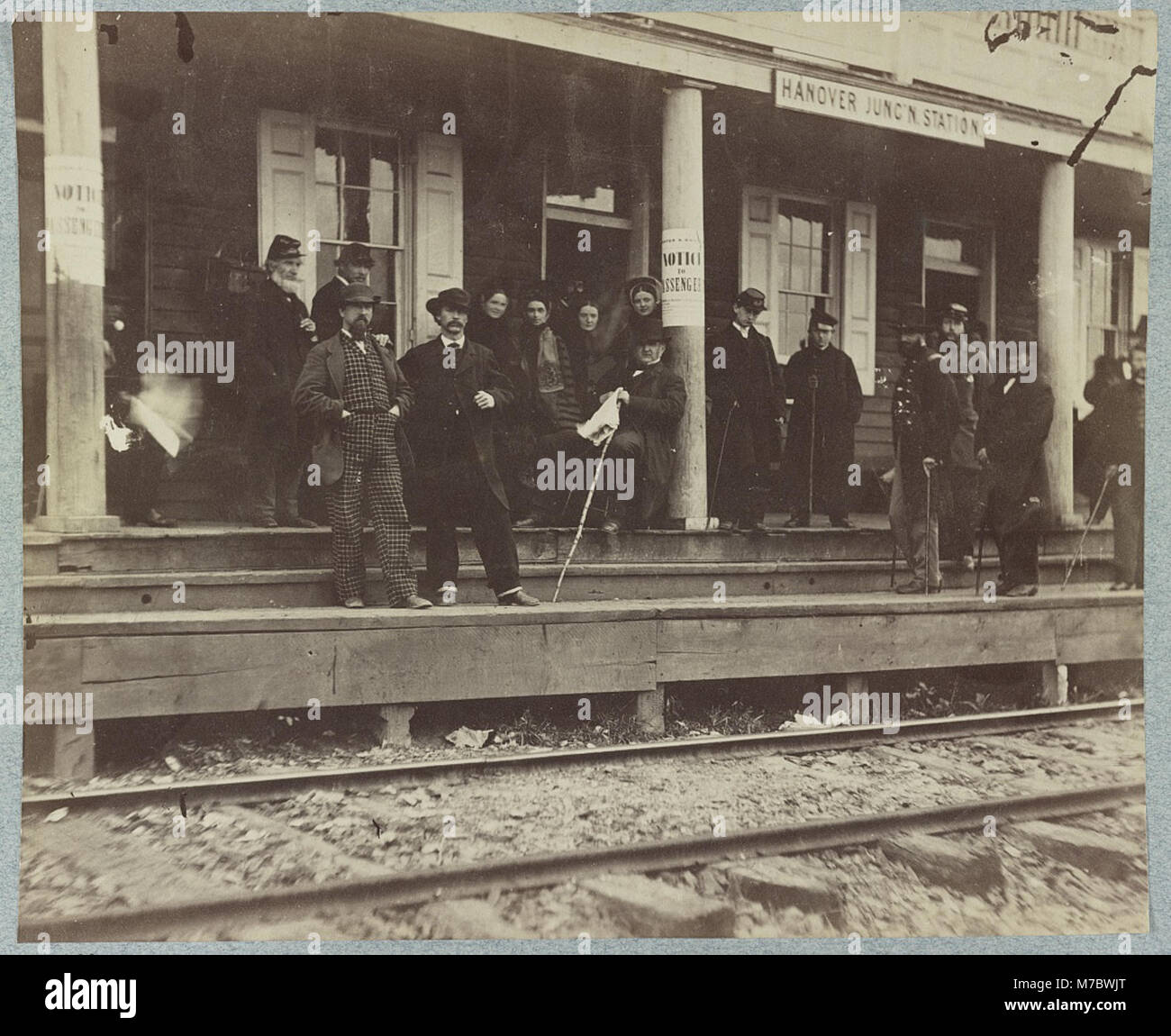 Hanover Junction, Pa. August, 1863 Abstract: Photograph shows people ...