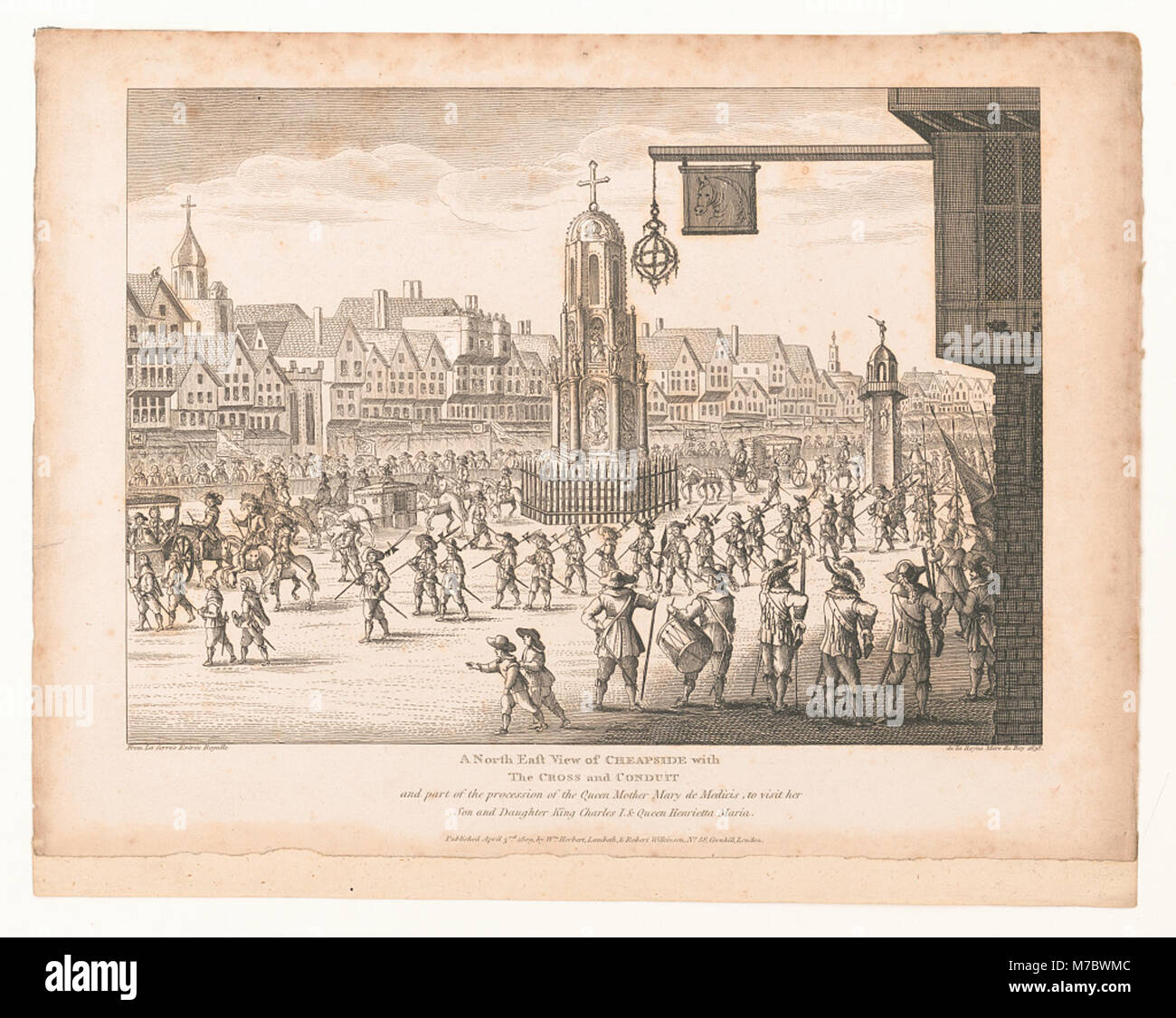 A historical image showing a northeast view of Cheapside, a central ...