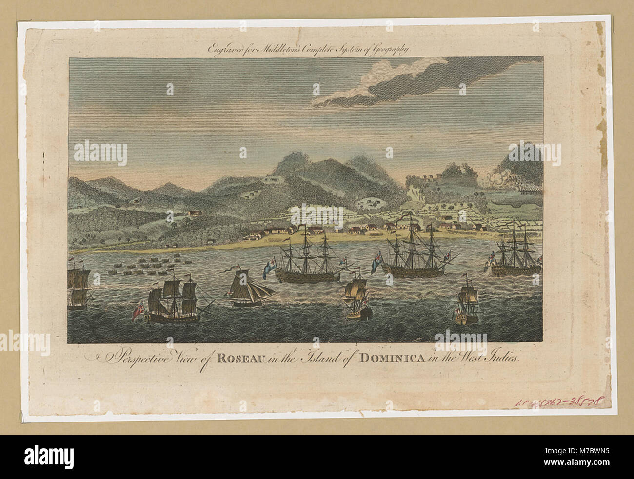 A scenic view of Roseau, the capital of Dominica, showing the landscape ...