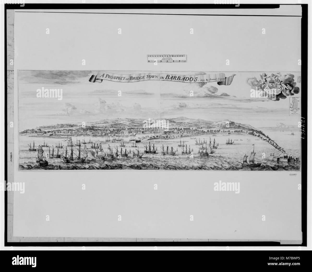 This view of Bridgetown in Barbados from 1695, created by Samuel Copen ...