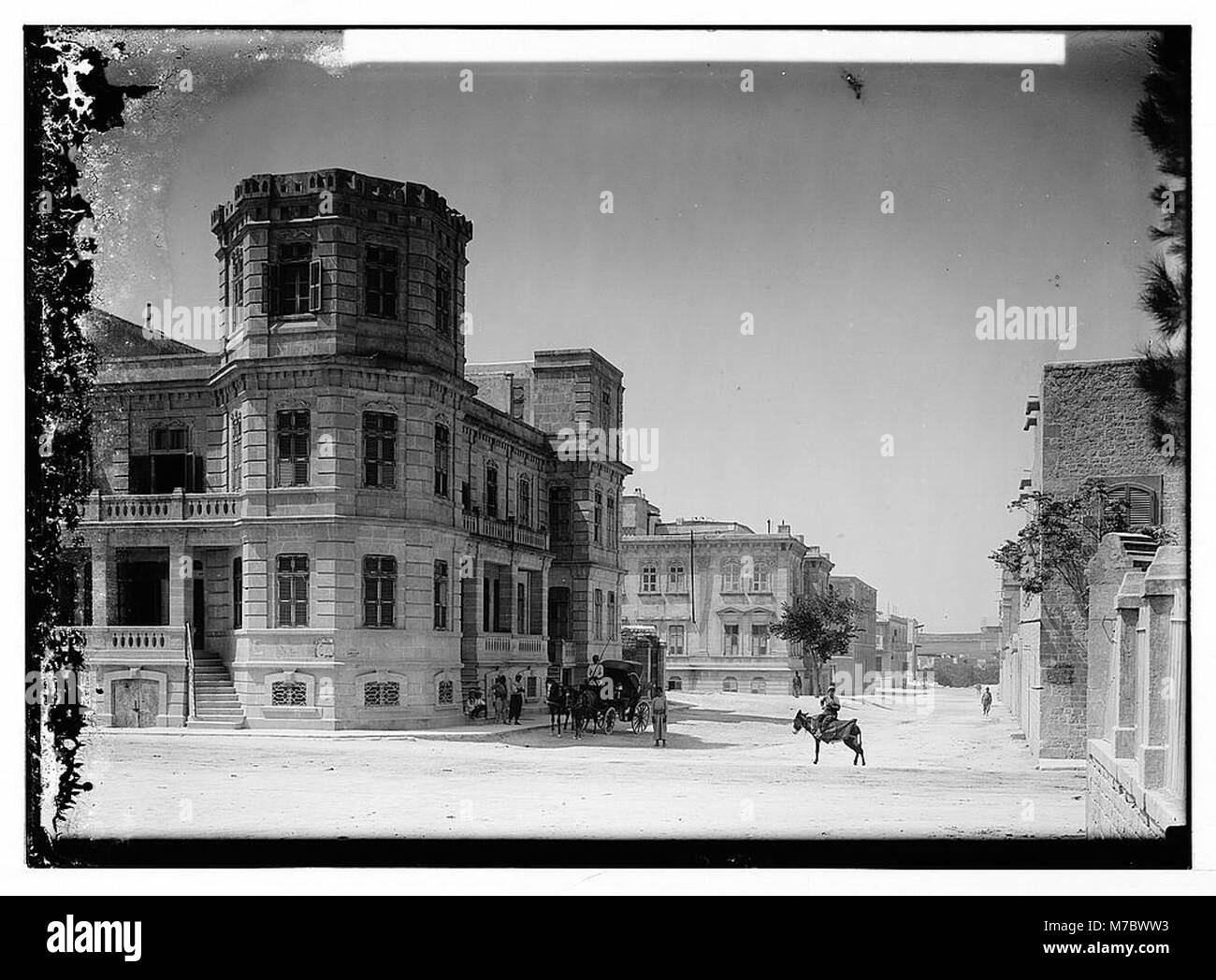 A photograph depicting a street in the newly developed area of Aleppo ...