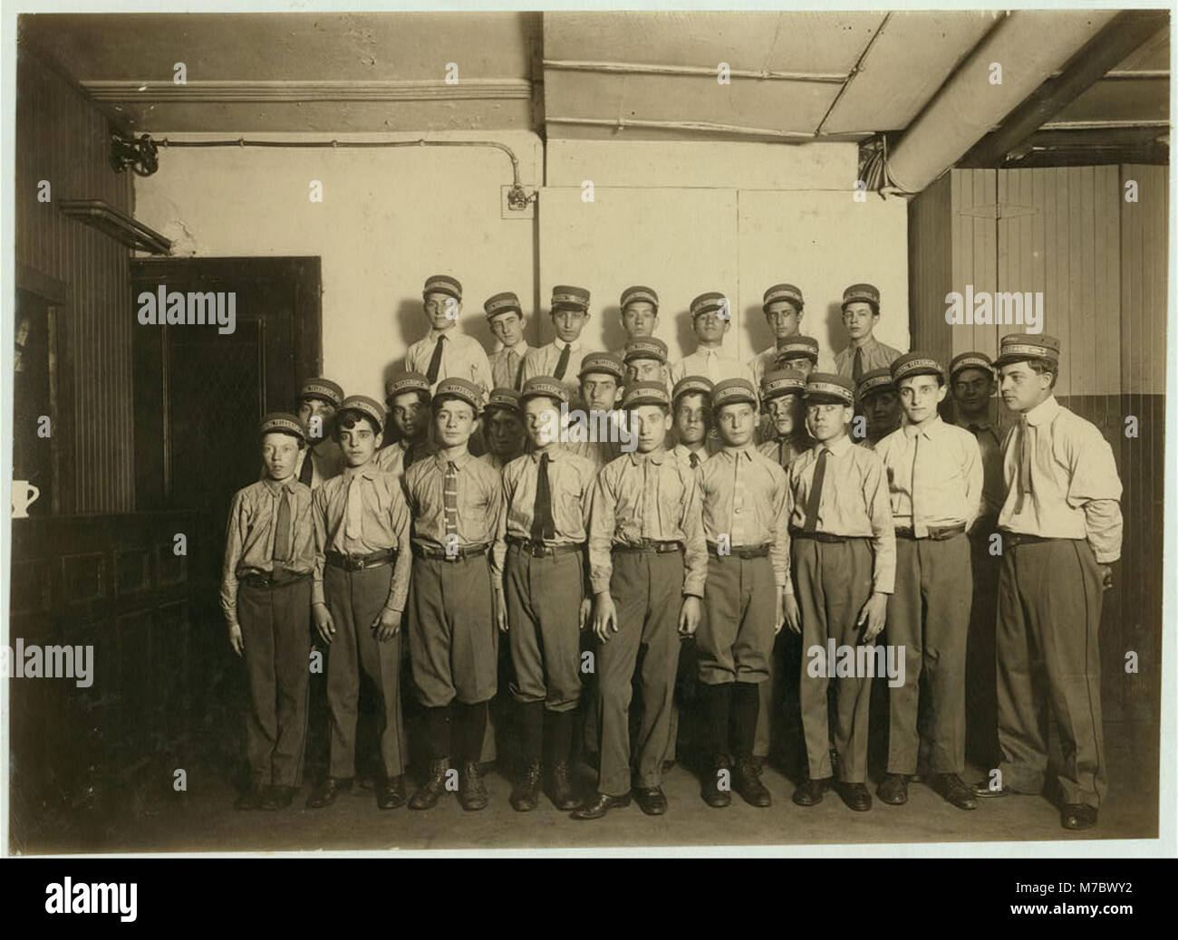 A photo of messengers at the Postal Telegraph Company’s main office in ...