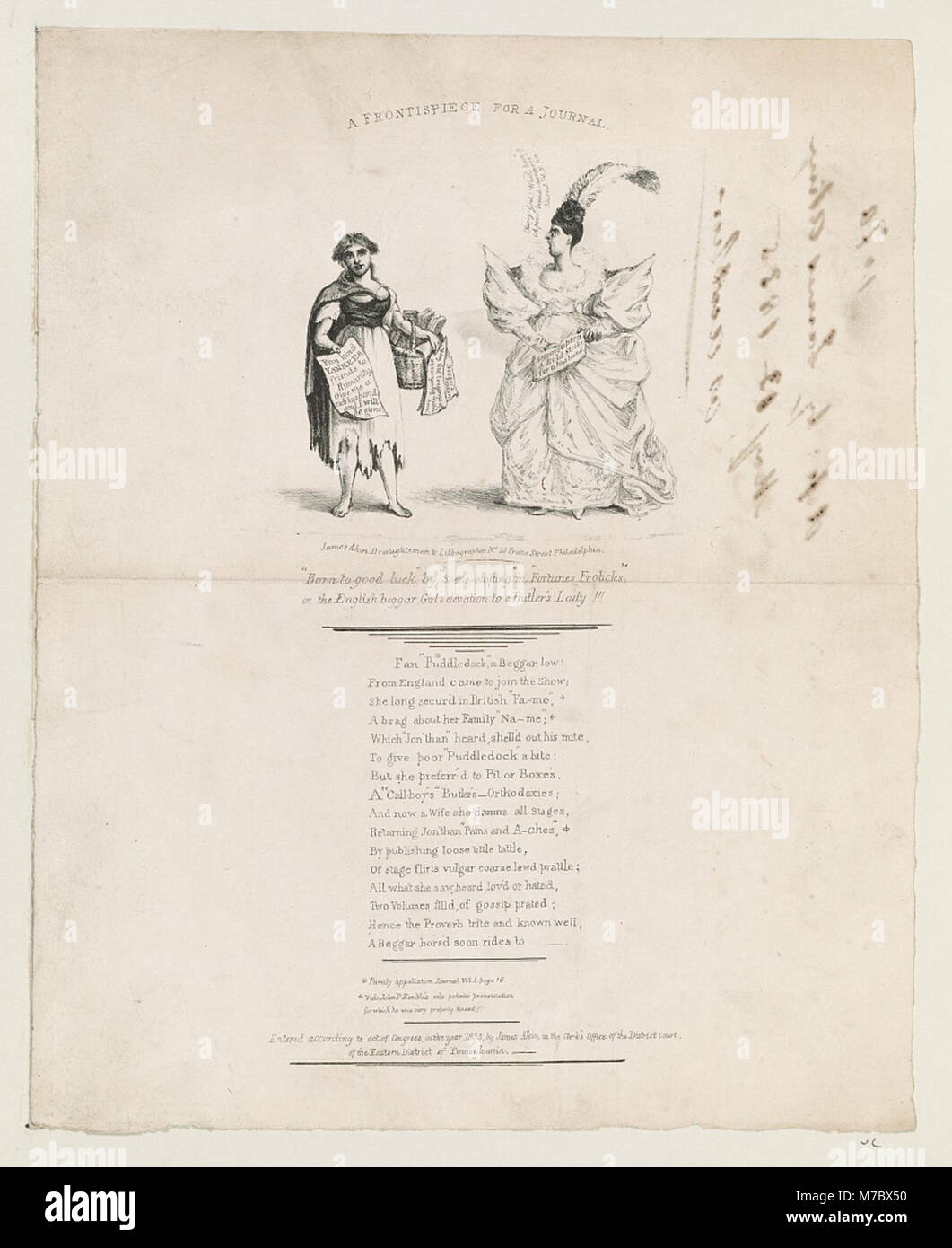 A historical frontispiece illustration designed for a journal, likely ...