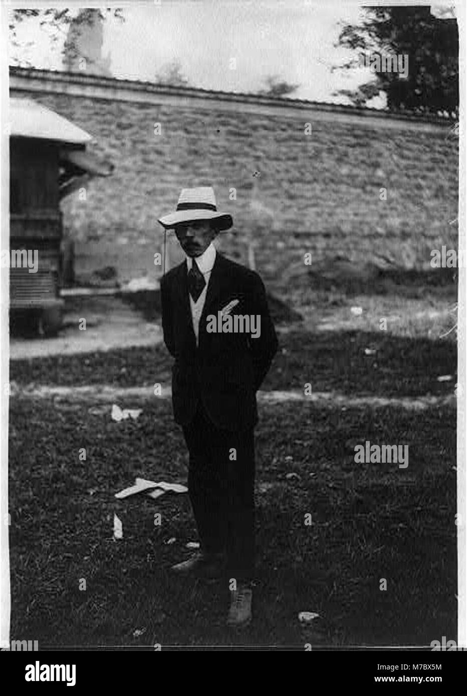 A portrait of Alberto Santos-Dumont, the Brazilian aviation pioneer ...