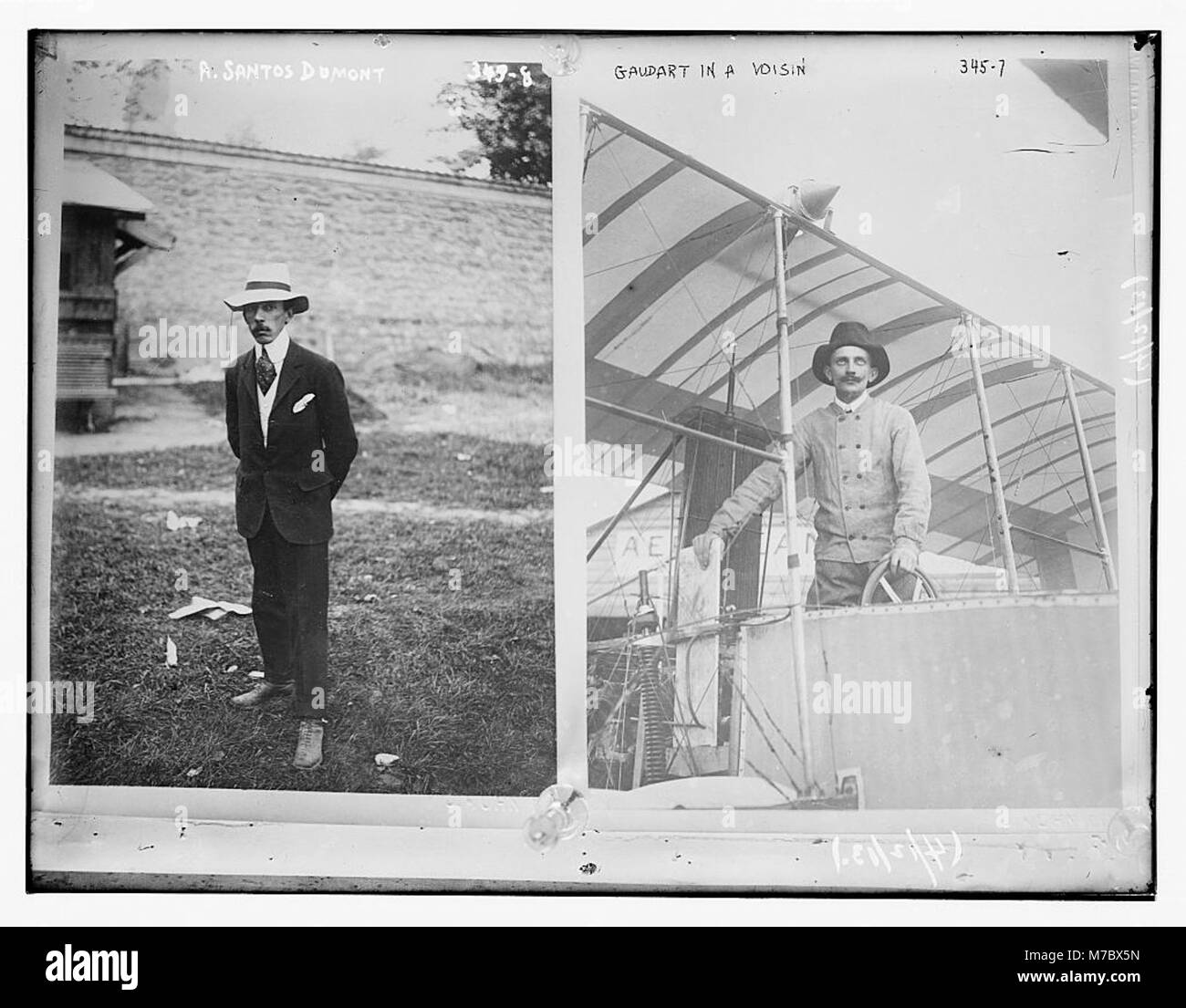A portrait of Alberto Santos-Dumont, a pioneering aviator and engineer ...