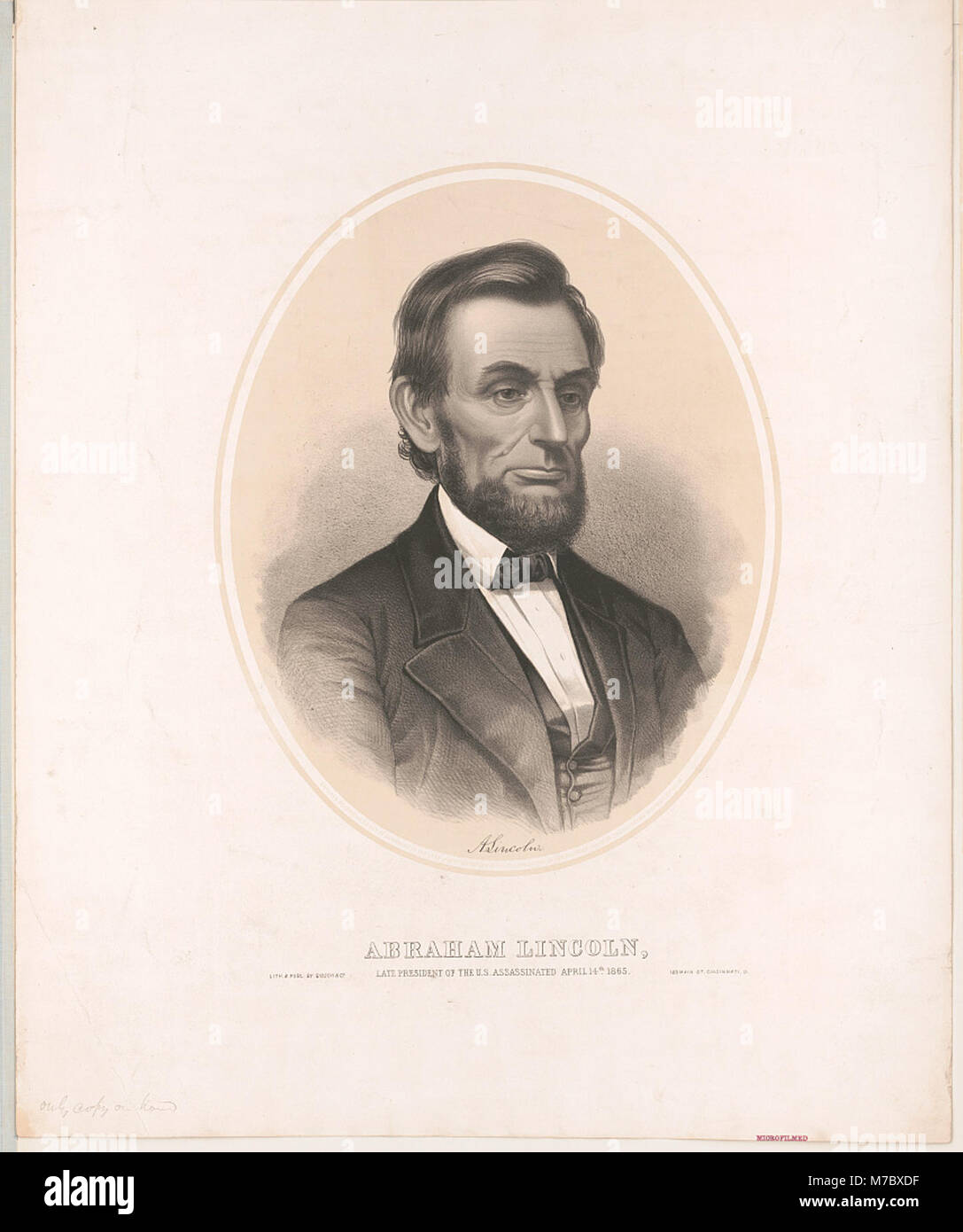Abraham Lincoln, late President of the U.S. assassinated April 14th ...