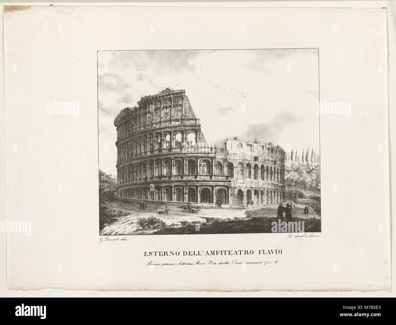 A photograph of the exterior of the Flavian Amphitheater (Colosseum ...