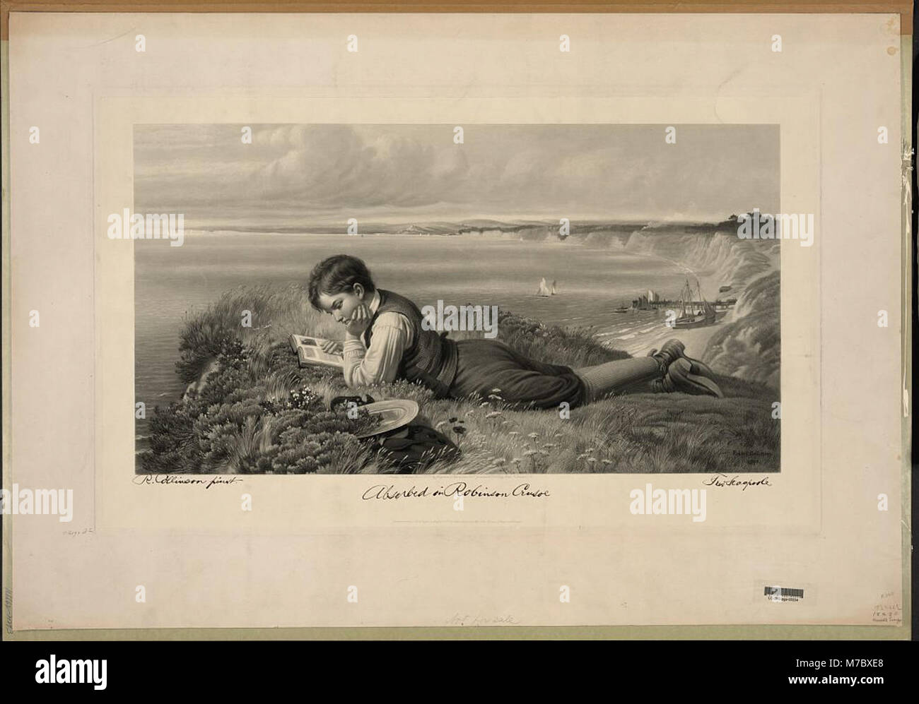 The photo depicts a scene from 'Robinson Crusoe,' with Robert Collinson ...