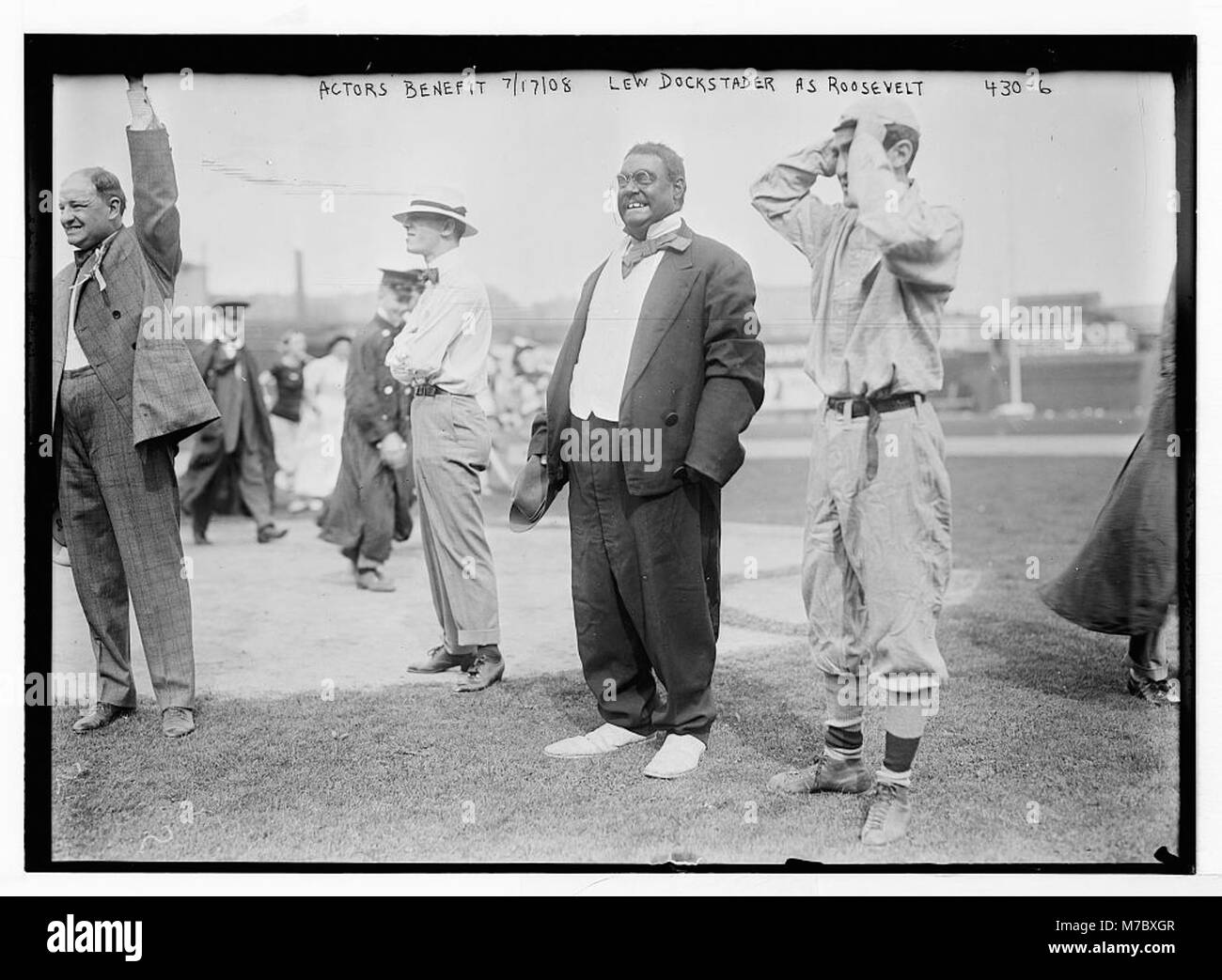 This image showcases Lew Dockstader portraying Theodore Roosevelt ...