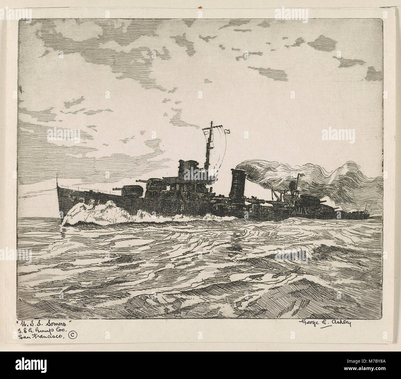 An image of the U.S.S. Somers, capturing the naval vessel’s ...