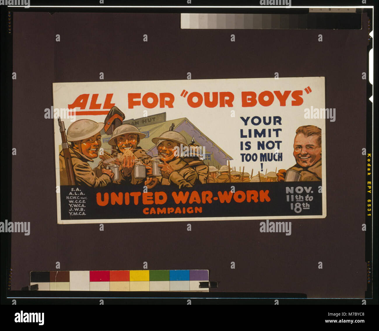 A poster from the United War Work Campaign, urging public support for ...