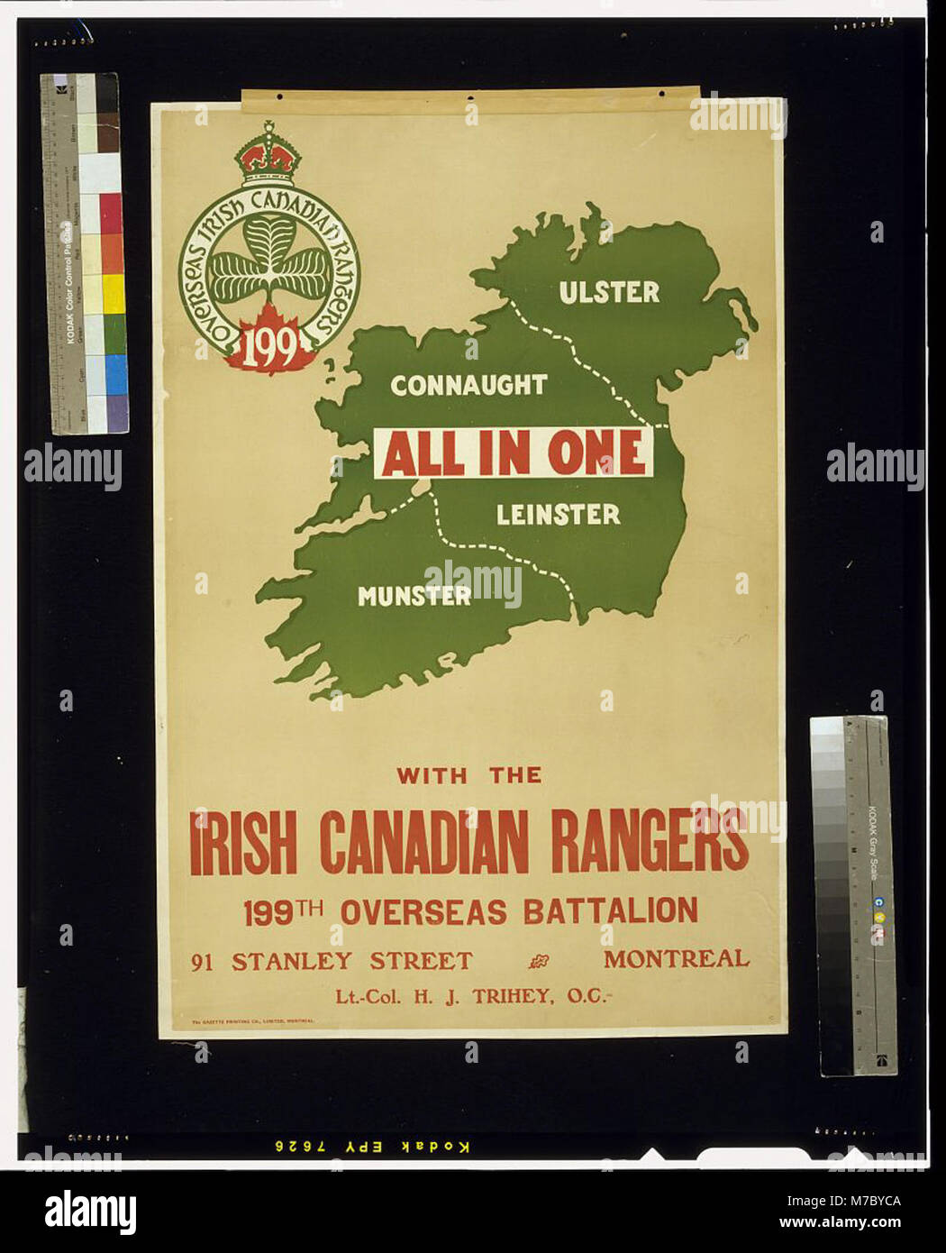 A photograph capturing the Irish Canadian Rangers 199th Overseas ...