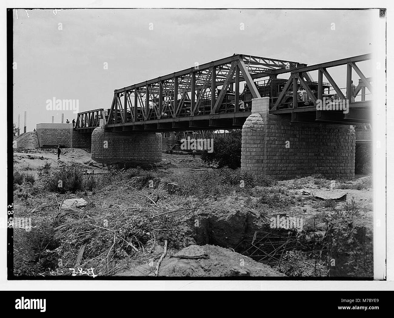 This photograph shows the Allenby Bridge undergoing a test, a ...
