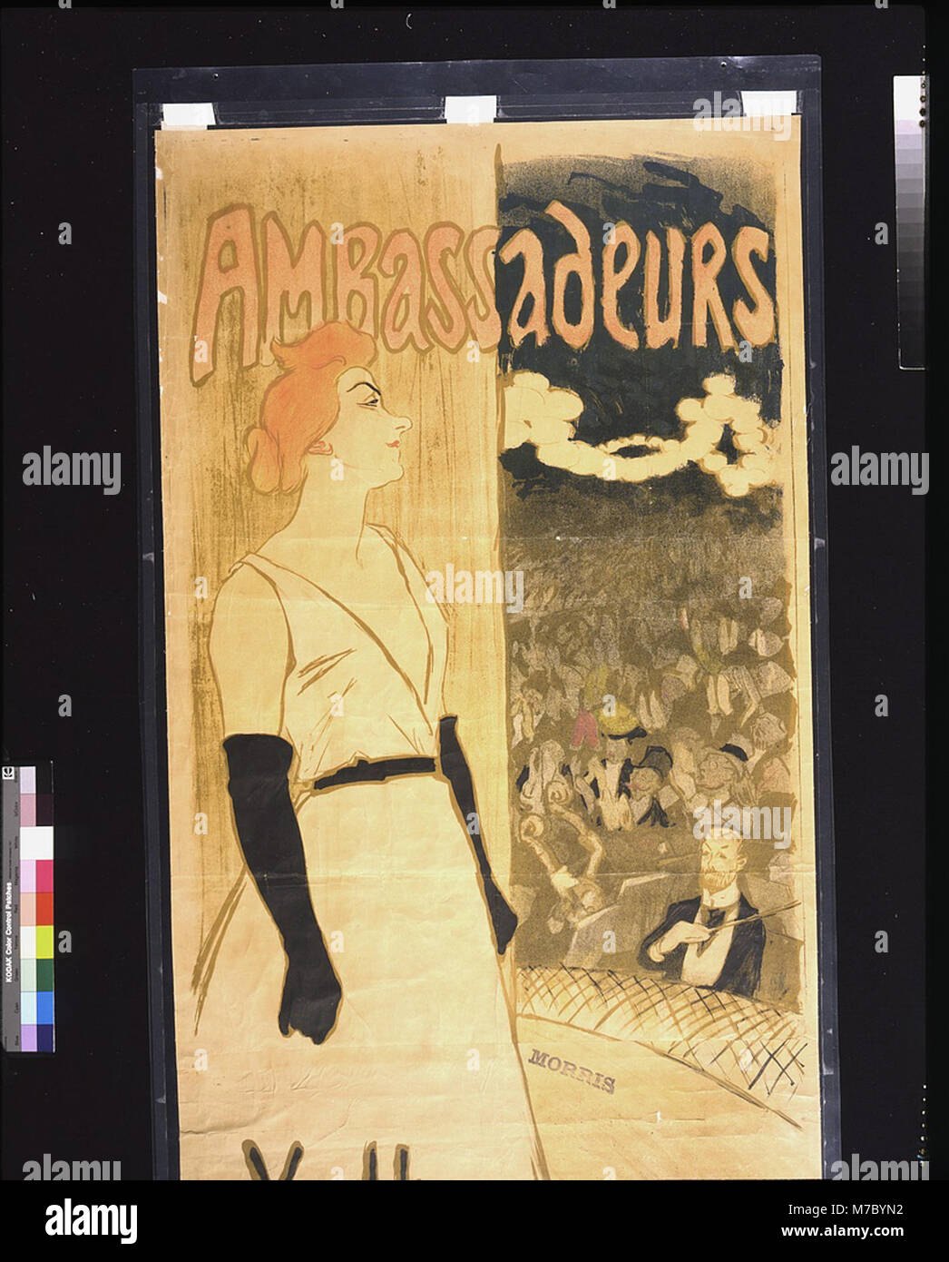A 1894 poster by Th. Steinlen depicting Yvette Guilbert, a famous ...