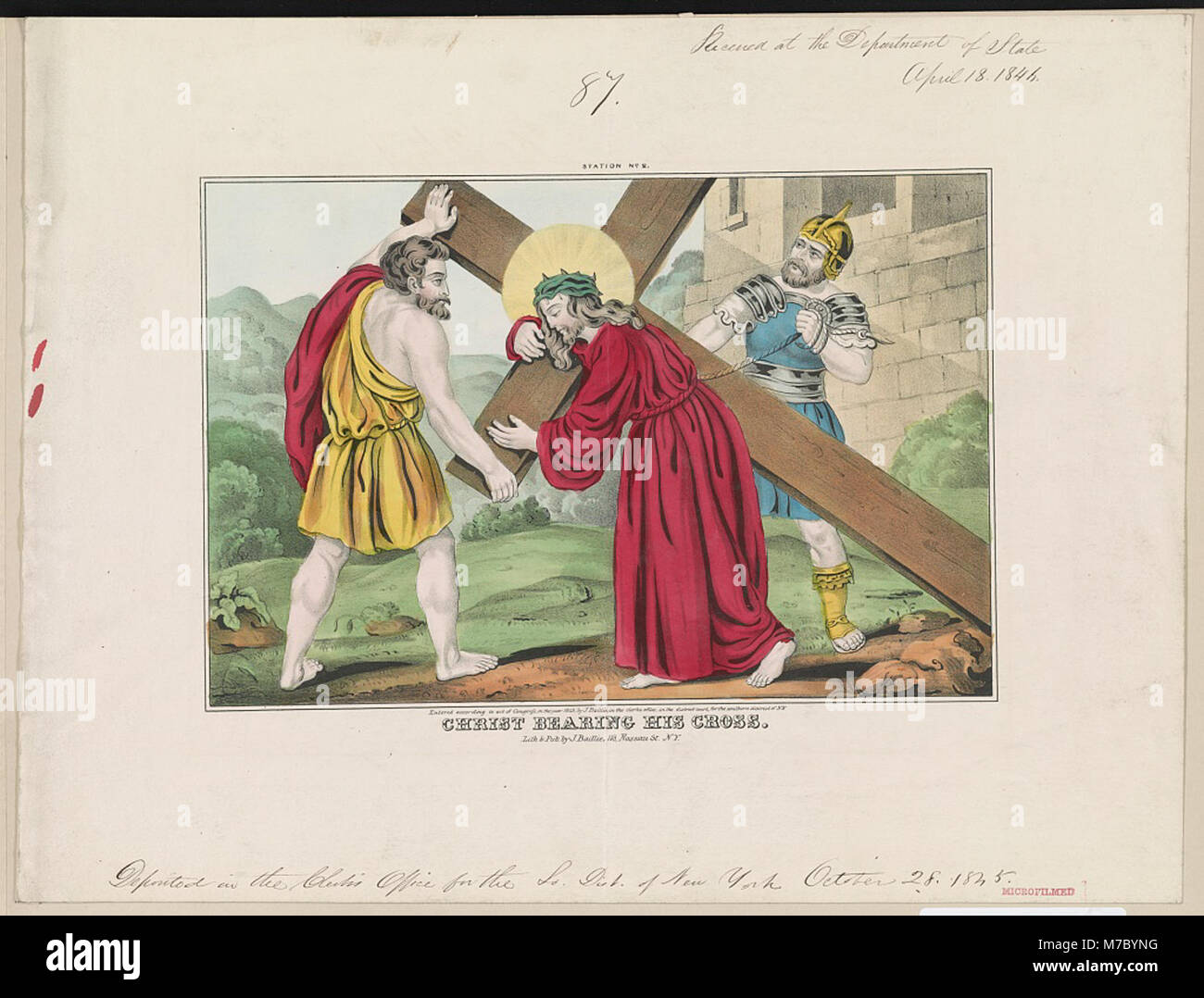 A depiction of Christ carrying his cross, a pivotal scene in Christian ...