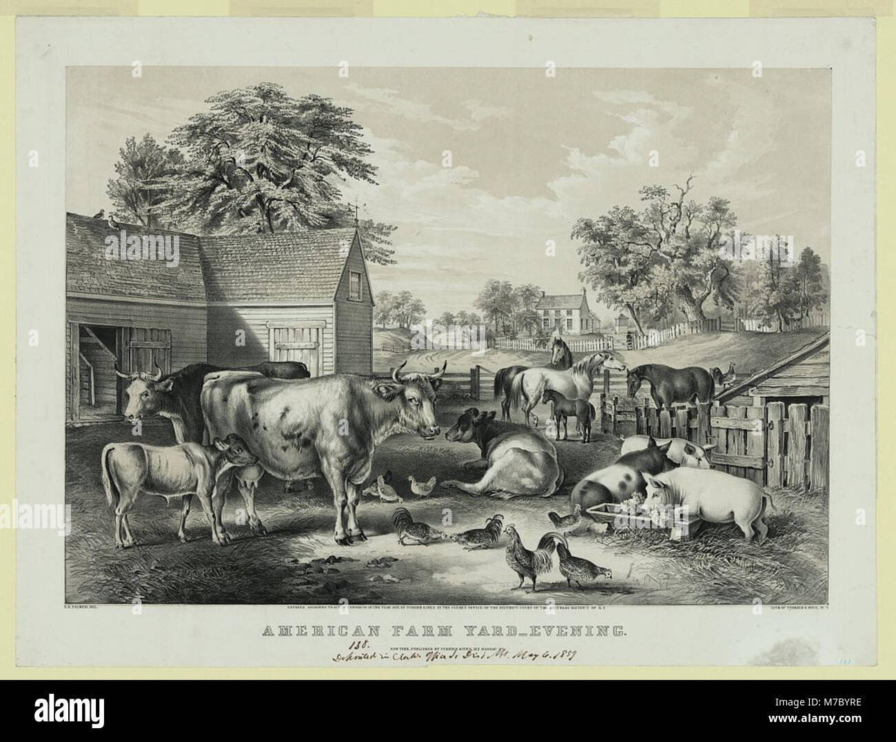 A lithograph by F.E. Palmer, produced by Currier & Ives, depicting a ...