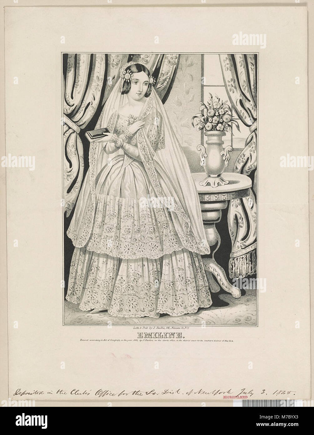 A photograph of Emiline in her wedding gown, a historical ...