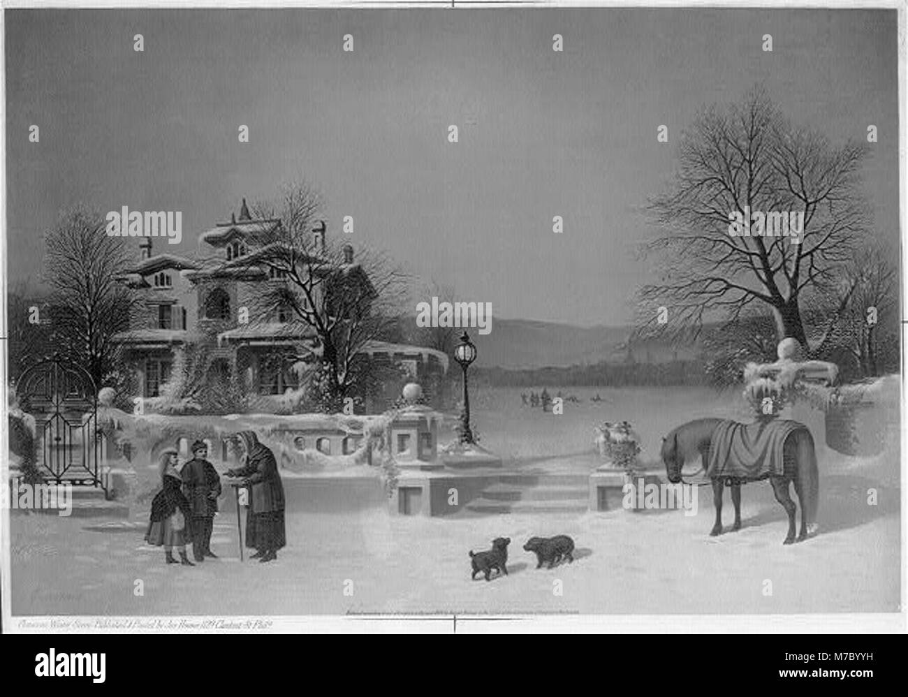 This winter scene captures a typical American landscape, with snow ...