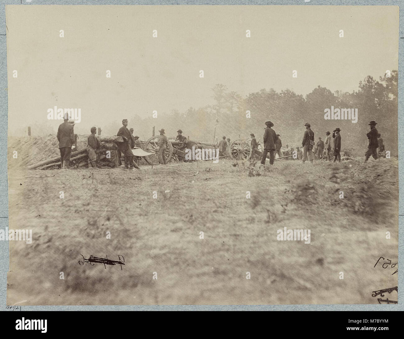 An image showing the outer line of Confederate fortifications near ...