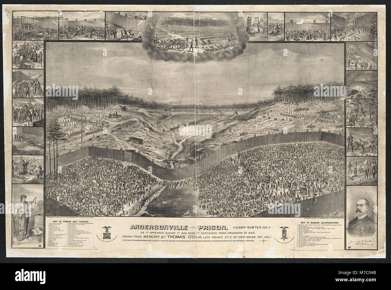 This drawing represents Andersonville Prison, Camp Sumter, Georgia, on ...