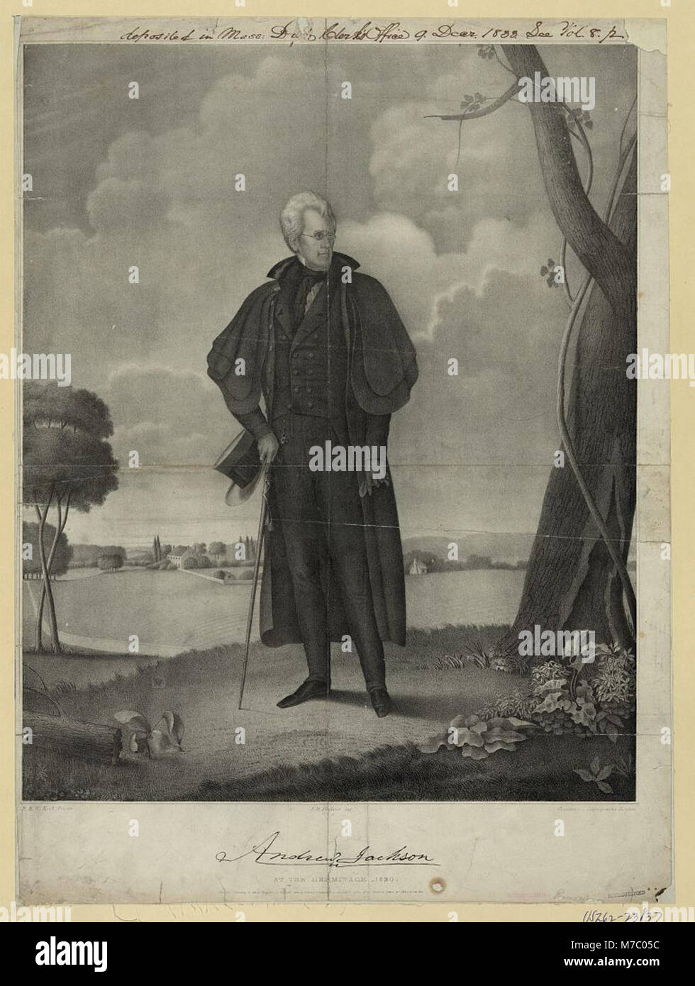 A historical portrait of Andrew Jackson, the 7th President of the ...
