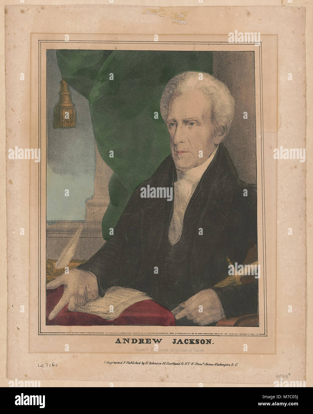 A portrait of Andrew Jackson, the 7th President of the United States ...