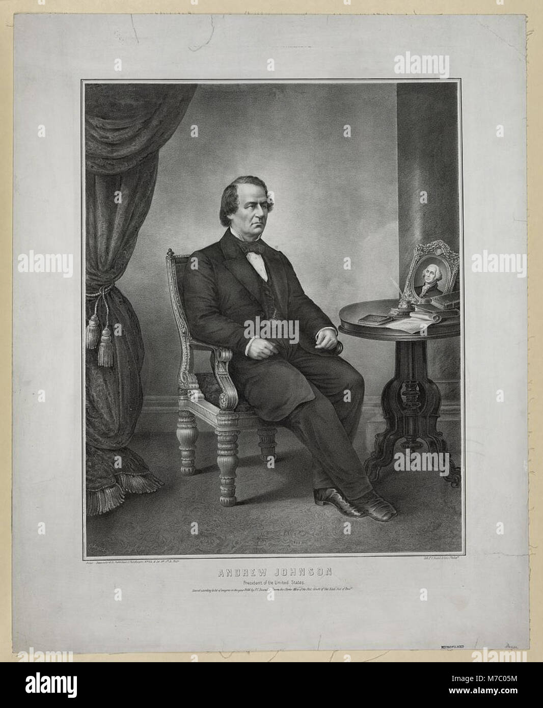 Andrew Johnson, the 17th President of the United States, is captured in ...
