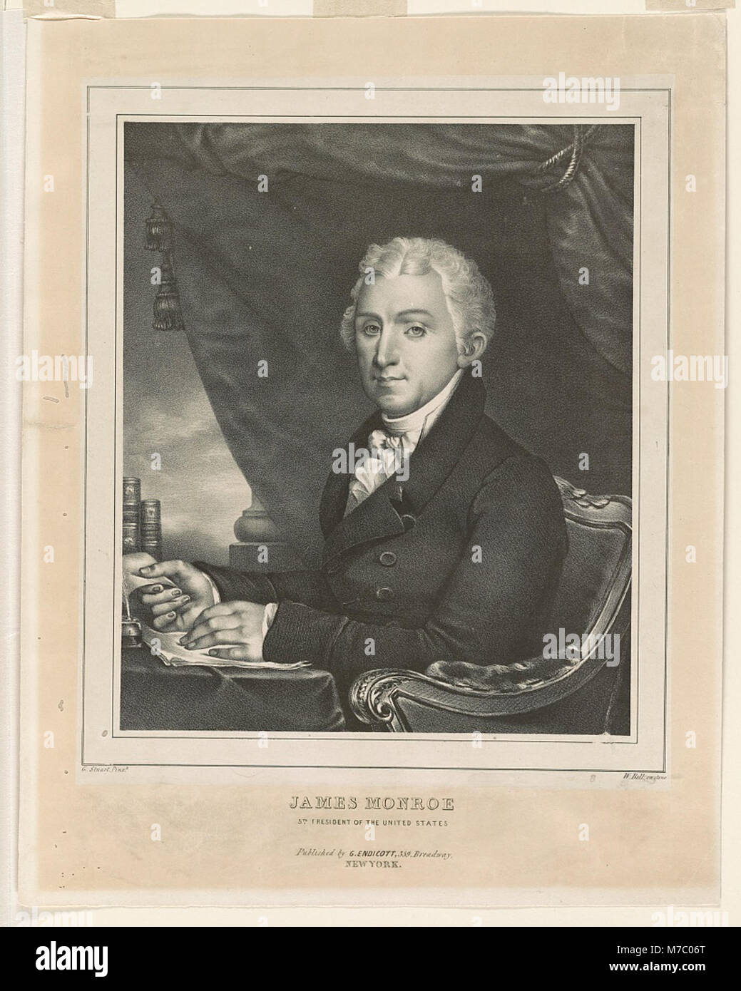 A historical portrait of James Monroe, the 5th President of the United ...