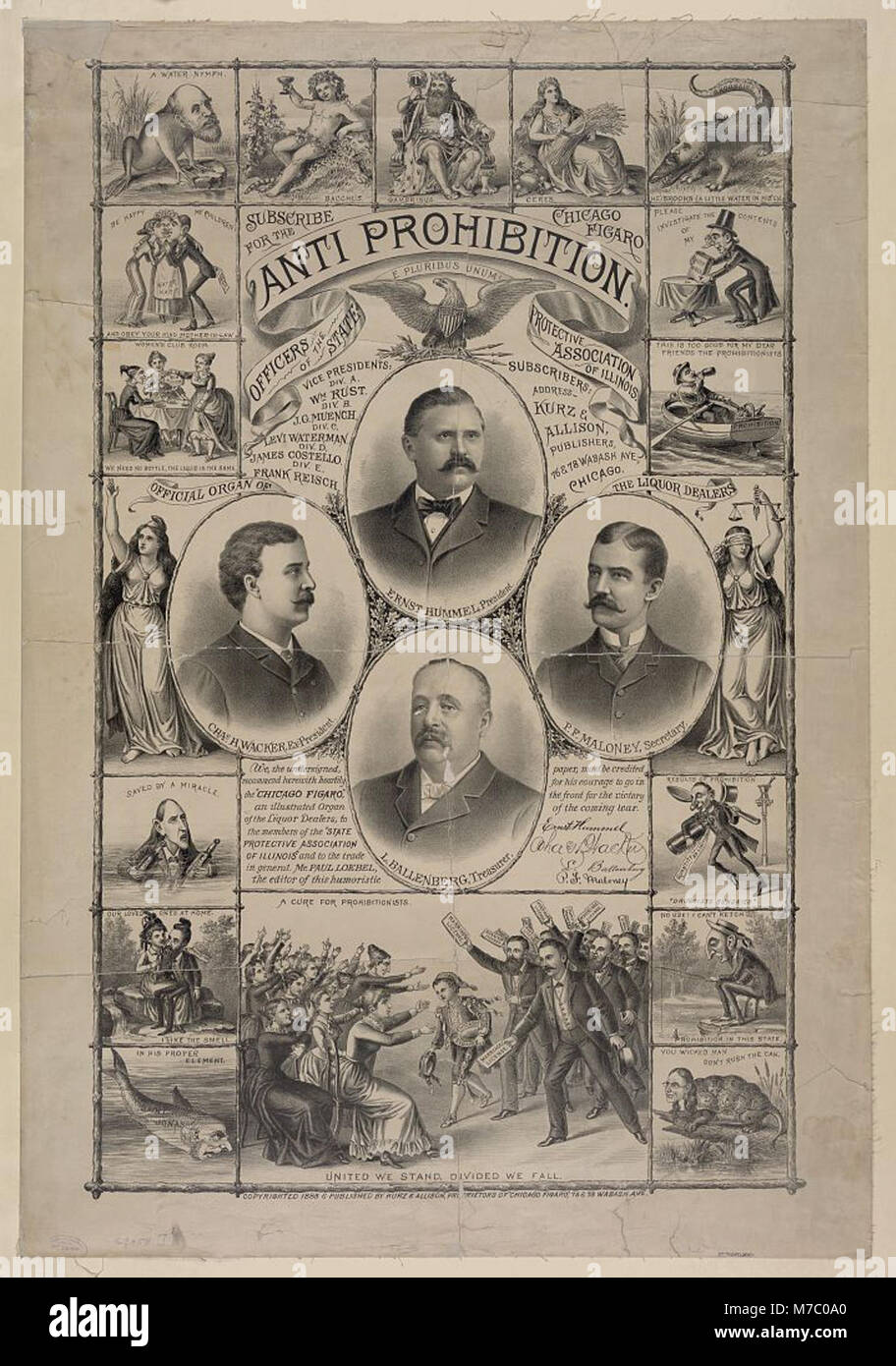 This image captures an anti-prohibition rally or sentiment, opposing ...