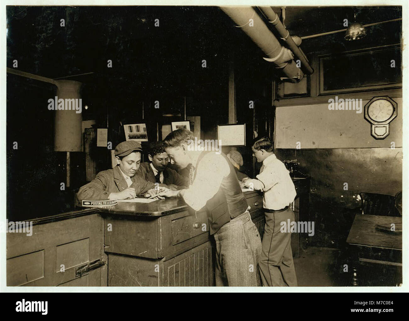 A scene from the Main Office of the Postal Telegraph Company in New ...