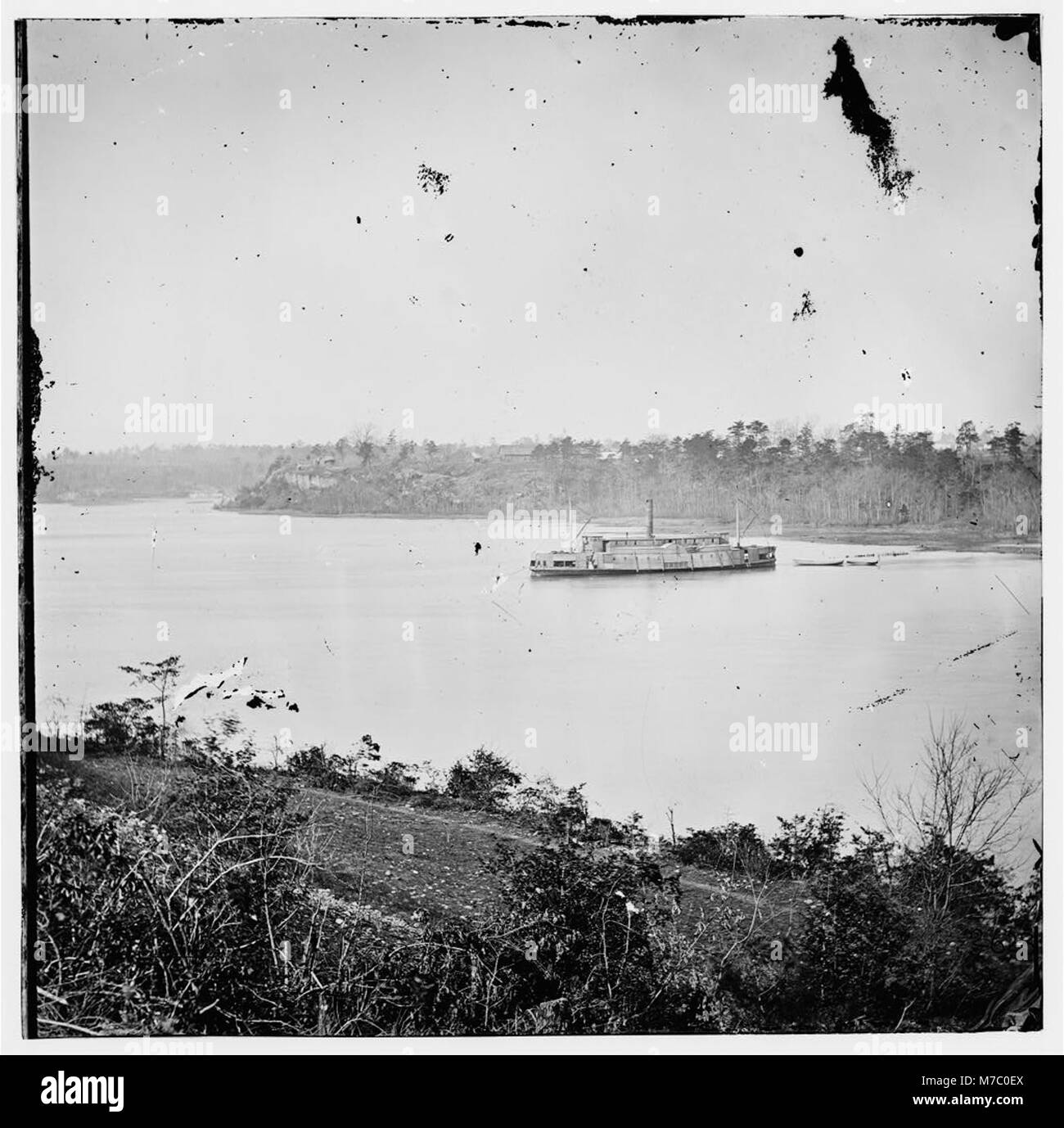 Photograph of a boat on the Appomattox River in Virginia, capturing the ...