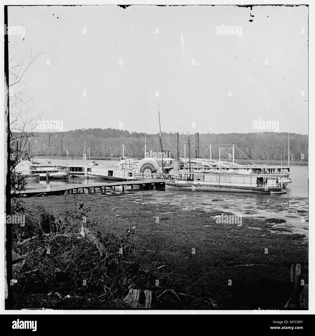 This image shows the medical supply boat CONNECTICUT on the Appomattox ...