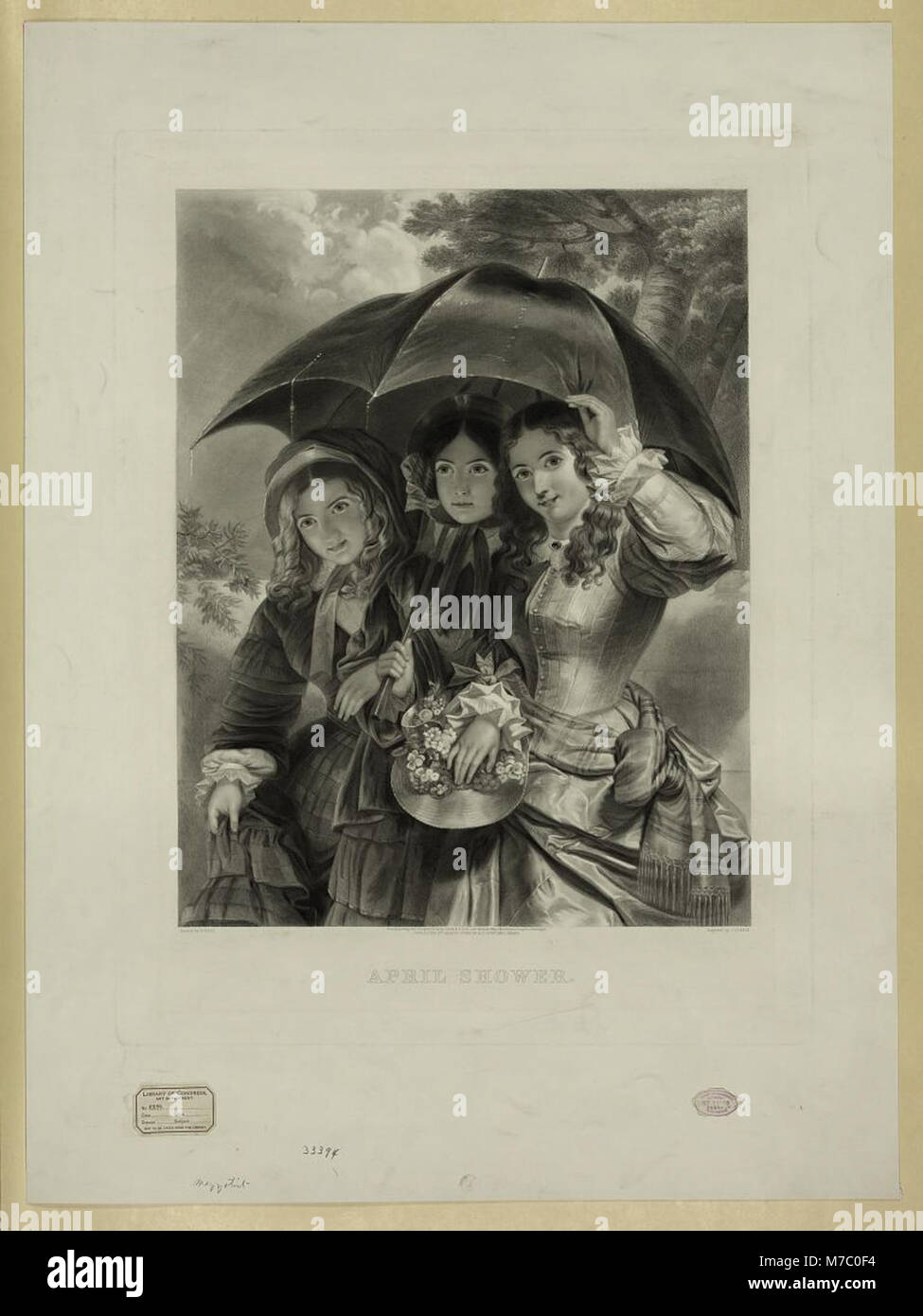 This image captures a typical April shower, showing the light rainfall ...