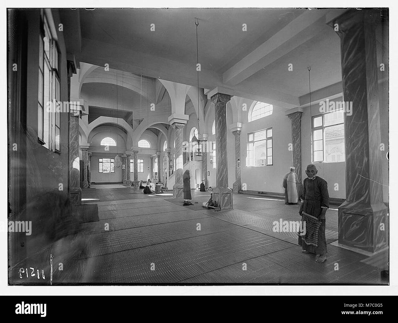 Photograph of the interior of the newly built mosque in Nablus ...