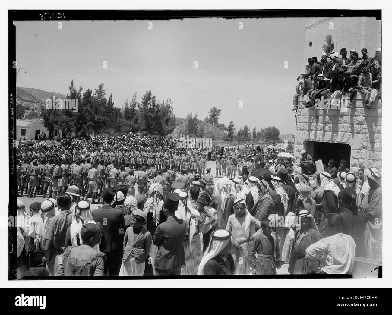 A photograph of Arab recruits in Nablus on May 6, 1941, during World ...