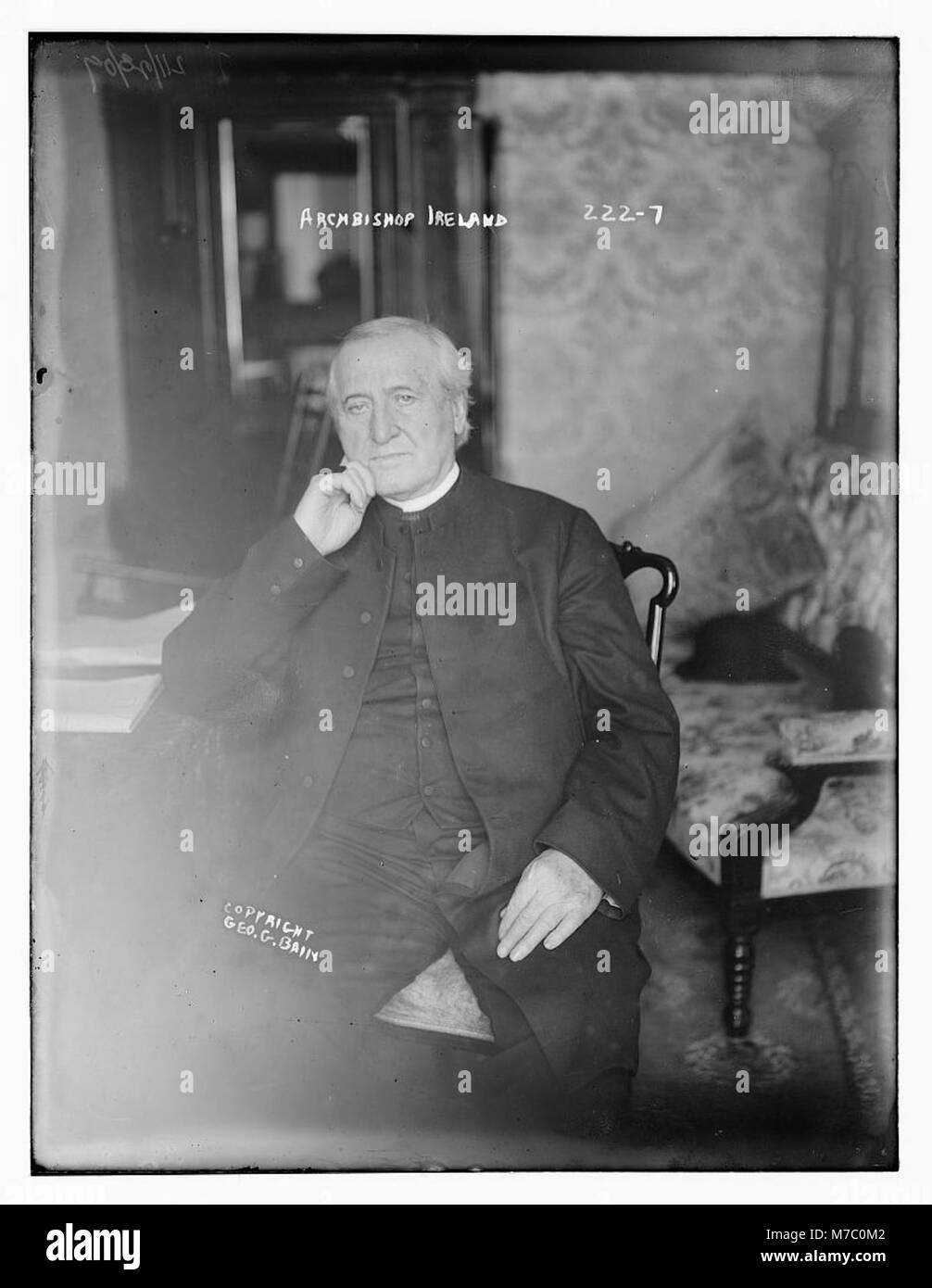 This portrait depicts the Archbishop of Ireland, a prominent religious ...