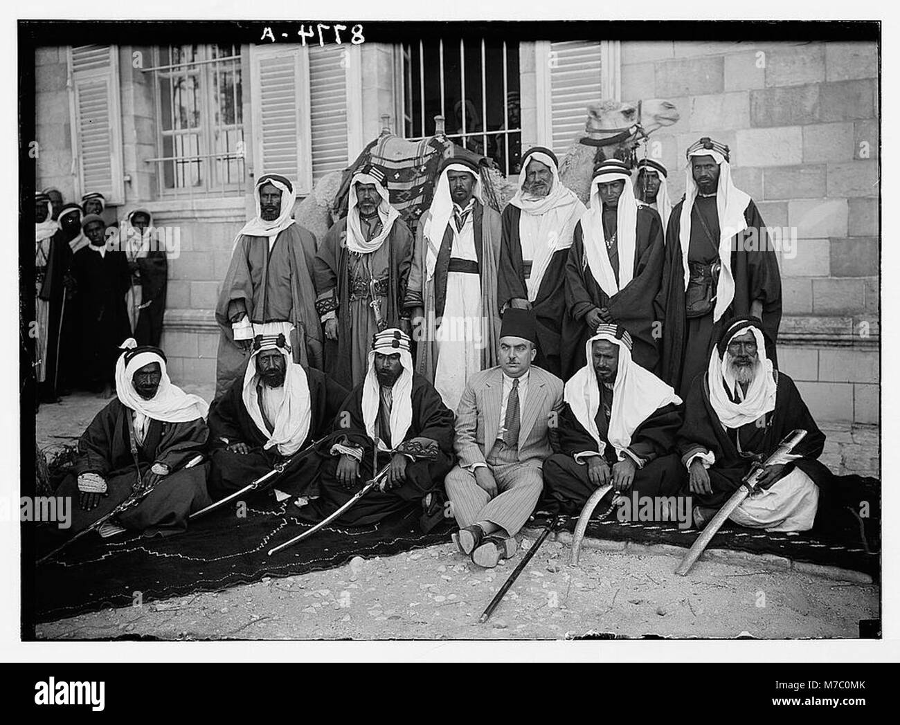 Photograph of Aref el Aref with Bedouin sheikhs, showcasing their ...
